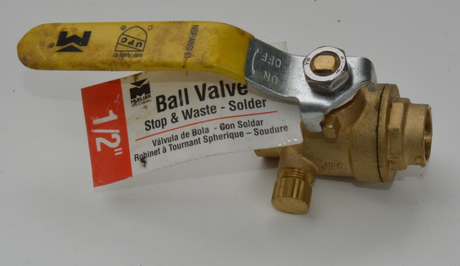 Mueller Stop & Waste Solder Brass ½” Ball Valve 107-553HN NEW | eBay