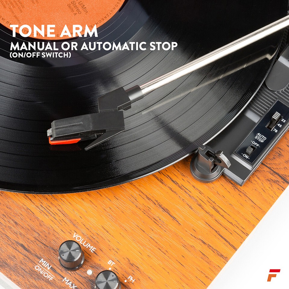 Fenton RP165B Lightwood Record Player With Speakers - Bluetooth & Spare ...