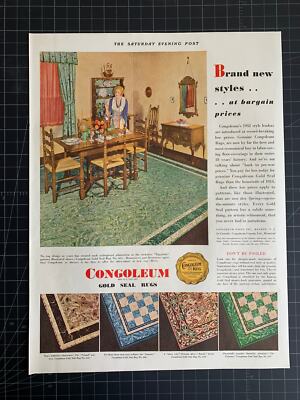 Vintage 1932 Congoleum Rugs Print Ads | eBay
