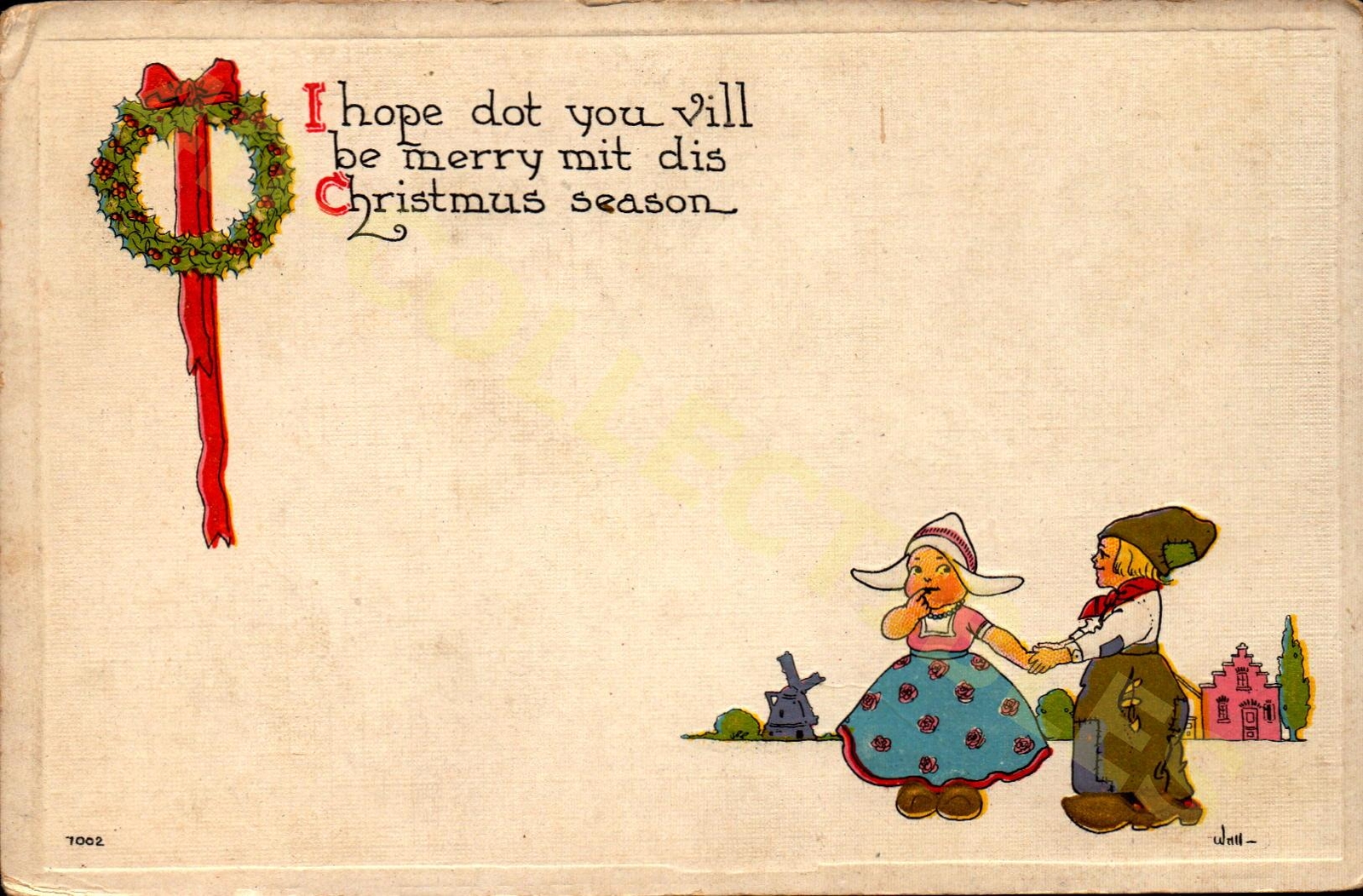 Vintage postcard Merry Mit Dis Christmas Season Greetings | eBay