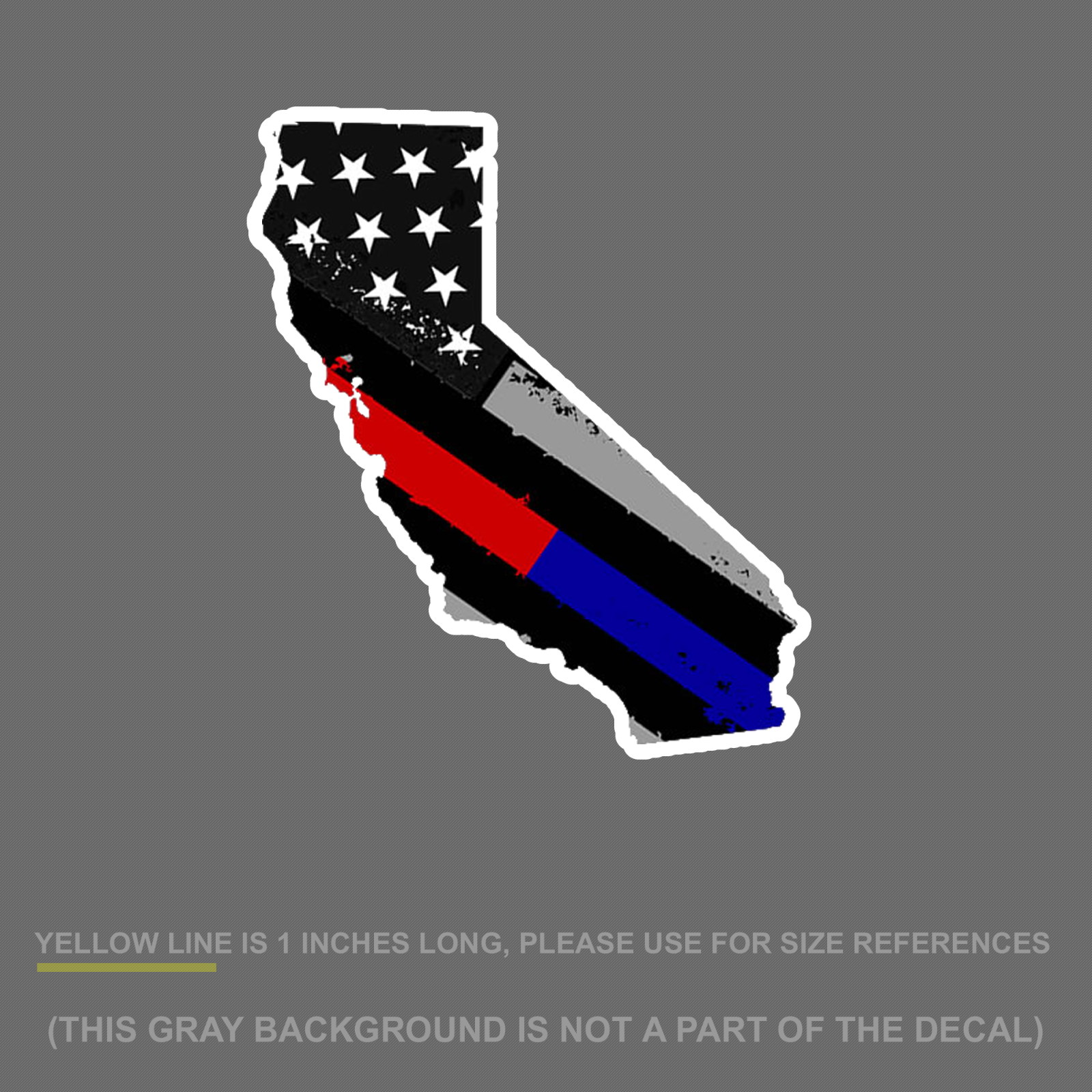 Cali Thin Red/Blue Line Sticker Decal - Police/Fire Flag California ...