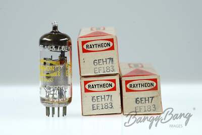 3 Vintage Raytheon 6EH7/EF183/6К13П Noval Pentode Audio Vacuum Tube ...