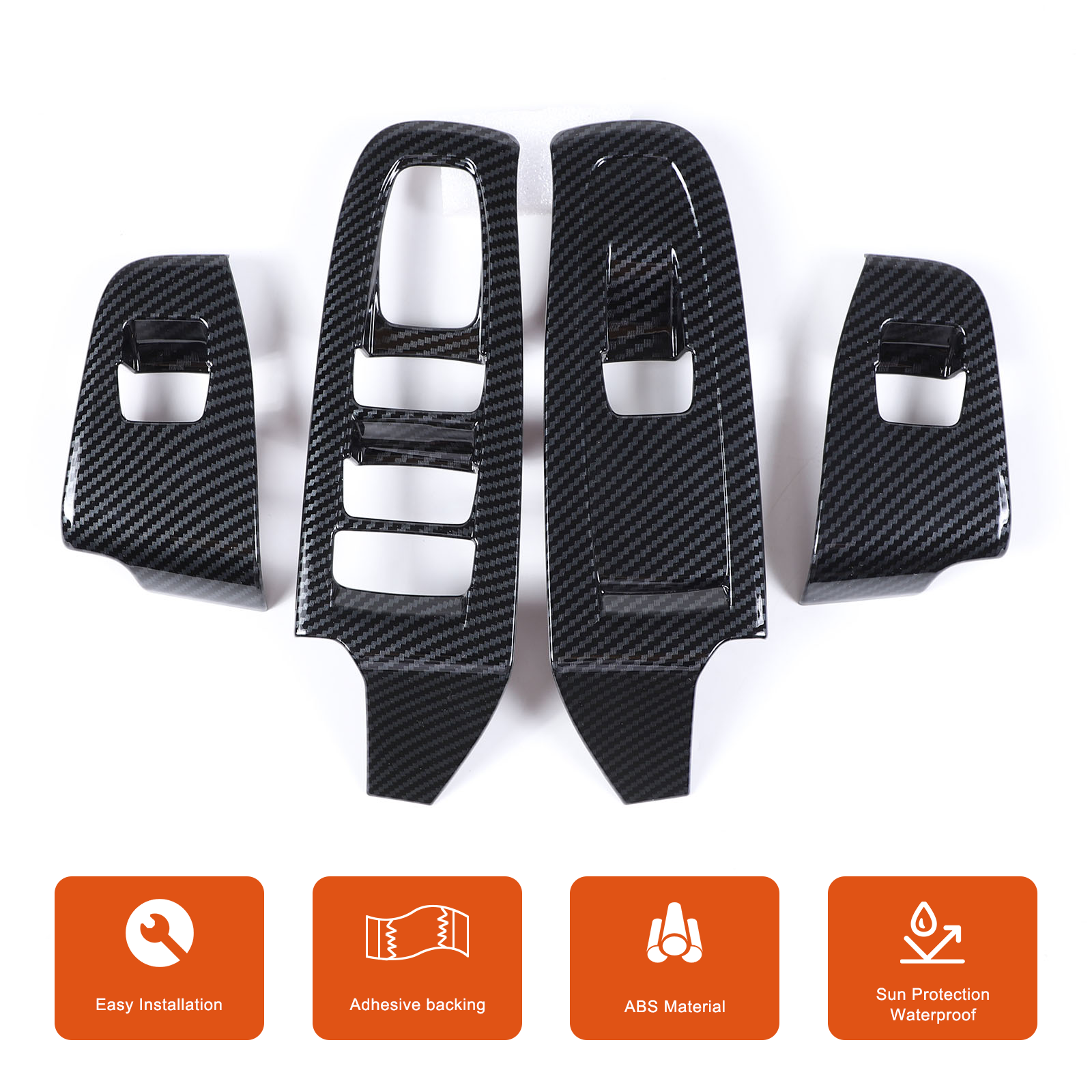 RHD Carbon Fiber ABS Car Glass Lifting Buttons Cover For Subaru ...