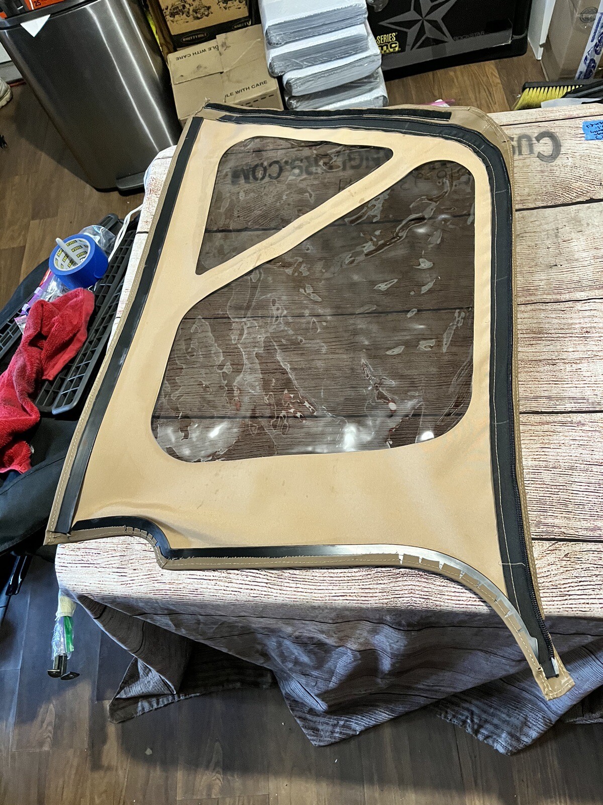 Rough Country Tan Spice Soft Top Jeep Wrangler TJ Drivers Side Window ...