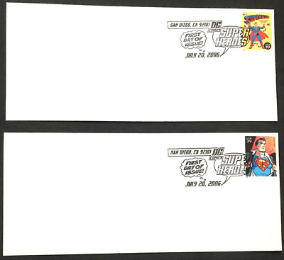 2006 D C Comics Superheroes U.S. Postal Service FDC "Superman" (Set/2 ...