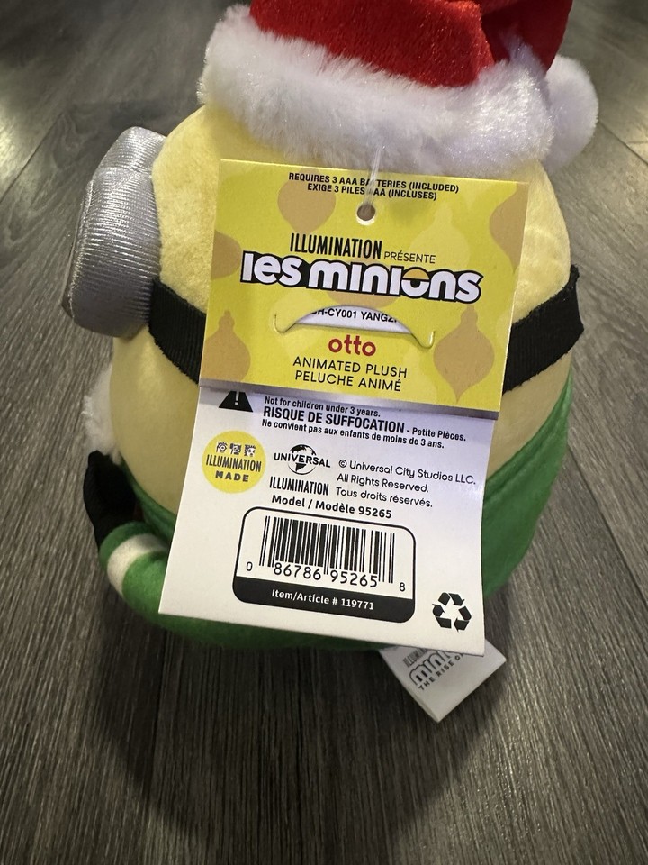 Minion Otto Christmas Plush Despicable Me Deck The Halls Animated Plush ...