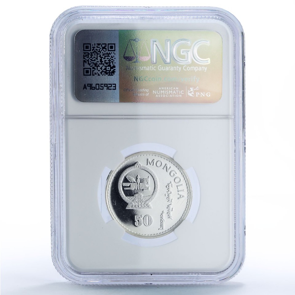 Mongolia 50 togrog Ugedei Khan History PF 68 NGC silver coin 1992 | eBay