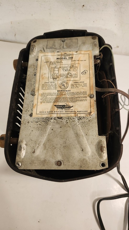 Vintage Bendix Model 110 Bakelite Tube Radio Non Working | eBay