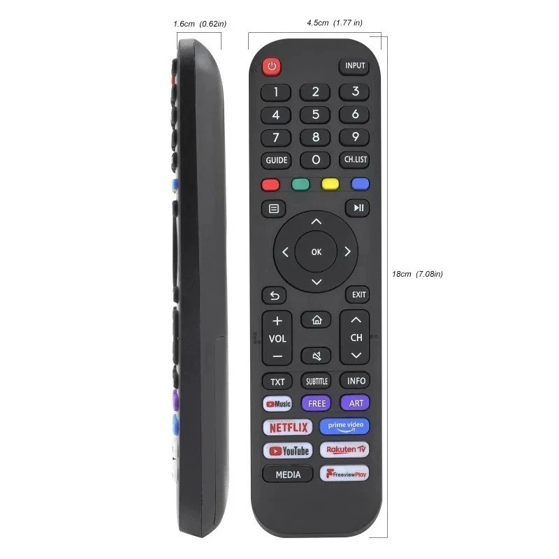 Universal Hisense Smart TV Remote Control VIDAA Netflix YouTube ...