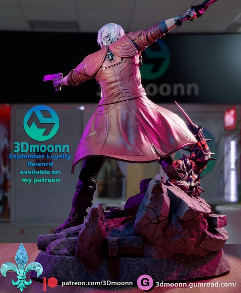 Devil May Cry, Dante , 1/9, 22cm, 12k Resin 3D Print Figure Model Kit ...