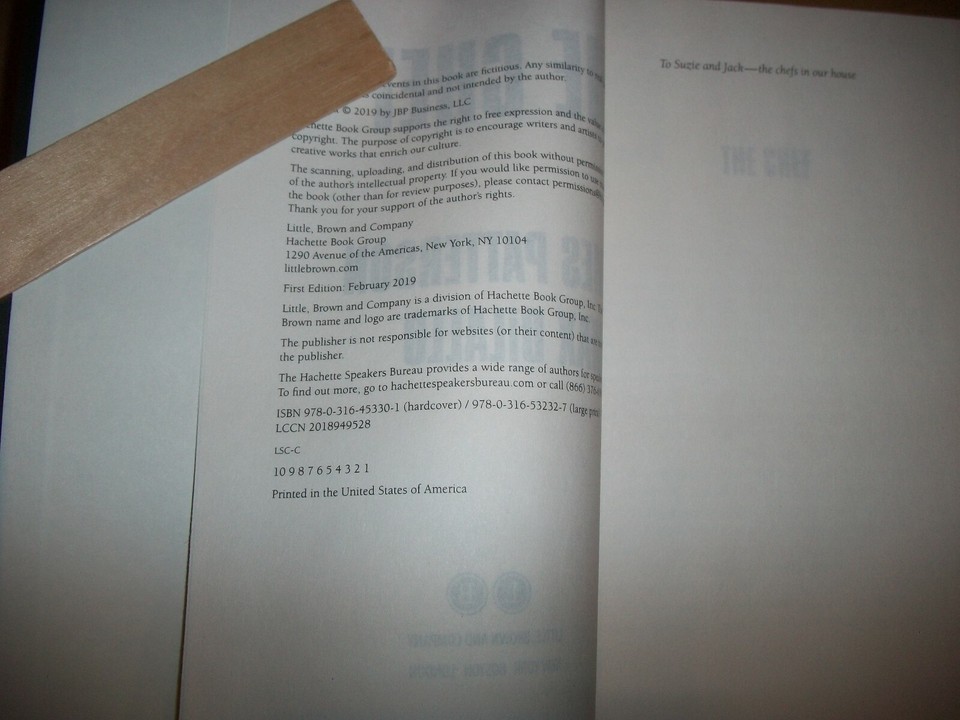 James Patterson Feb 2019 The Chef FE 1st print $28.00 hardcover Max ...