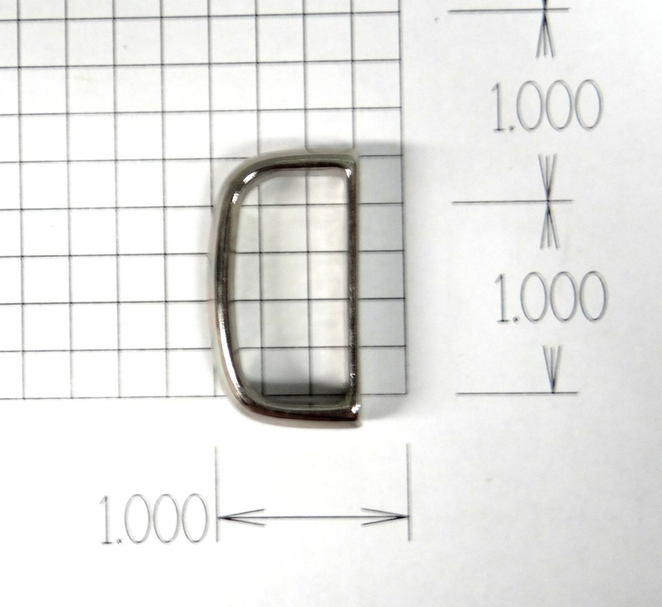 Solid Brass Belt Buckle Loop Rounded - Brushed Finish - New - Fits 1" w ...