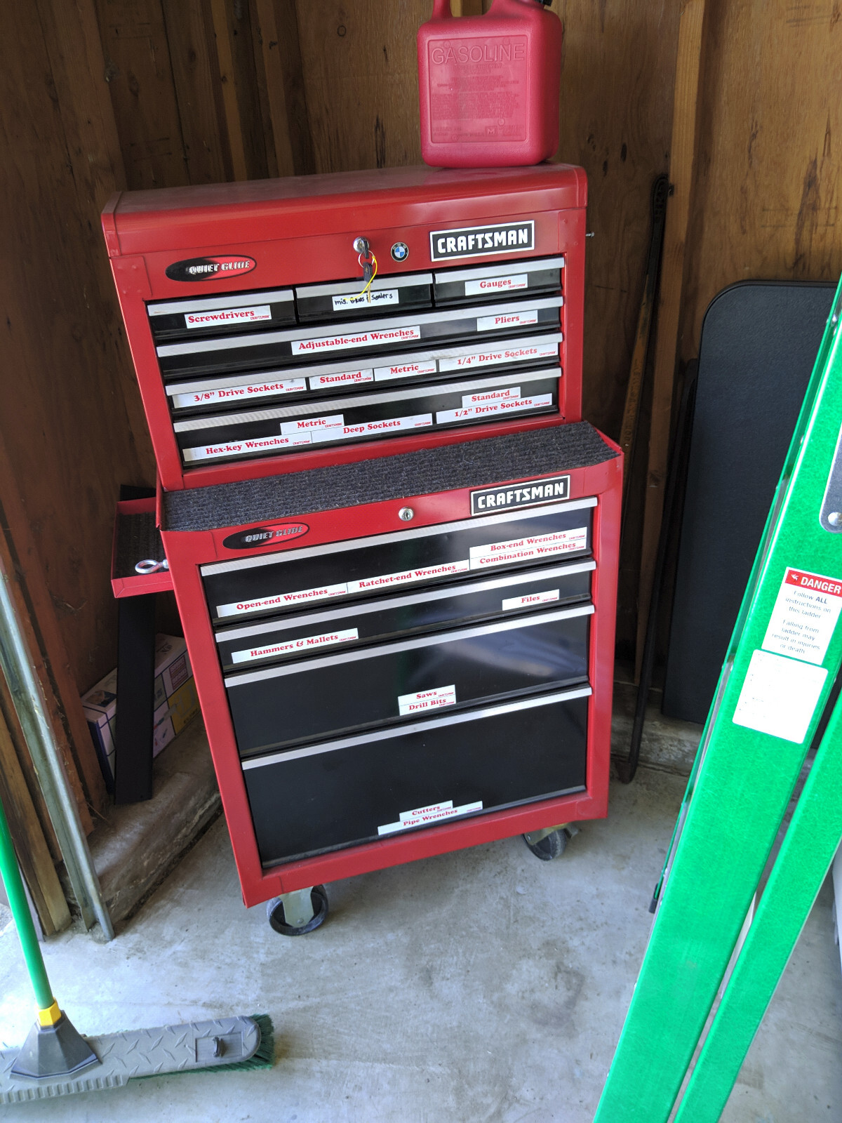 Vintage Craftsman 10-Drawer Tool Chest on BallBearing Rolling Cart with ...