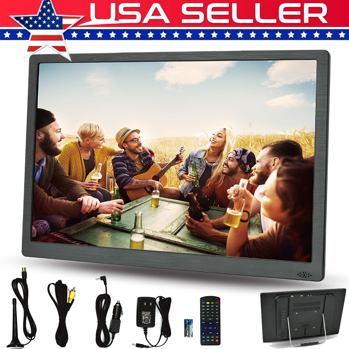 Portable TV Rechargeable 15" LCD Digital Television HDMI with USB Dolby ...