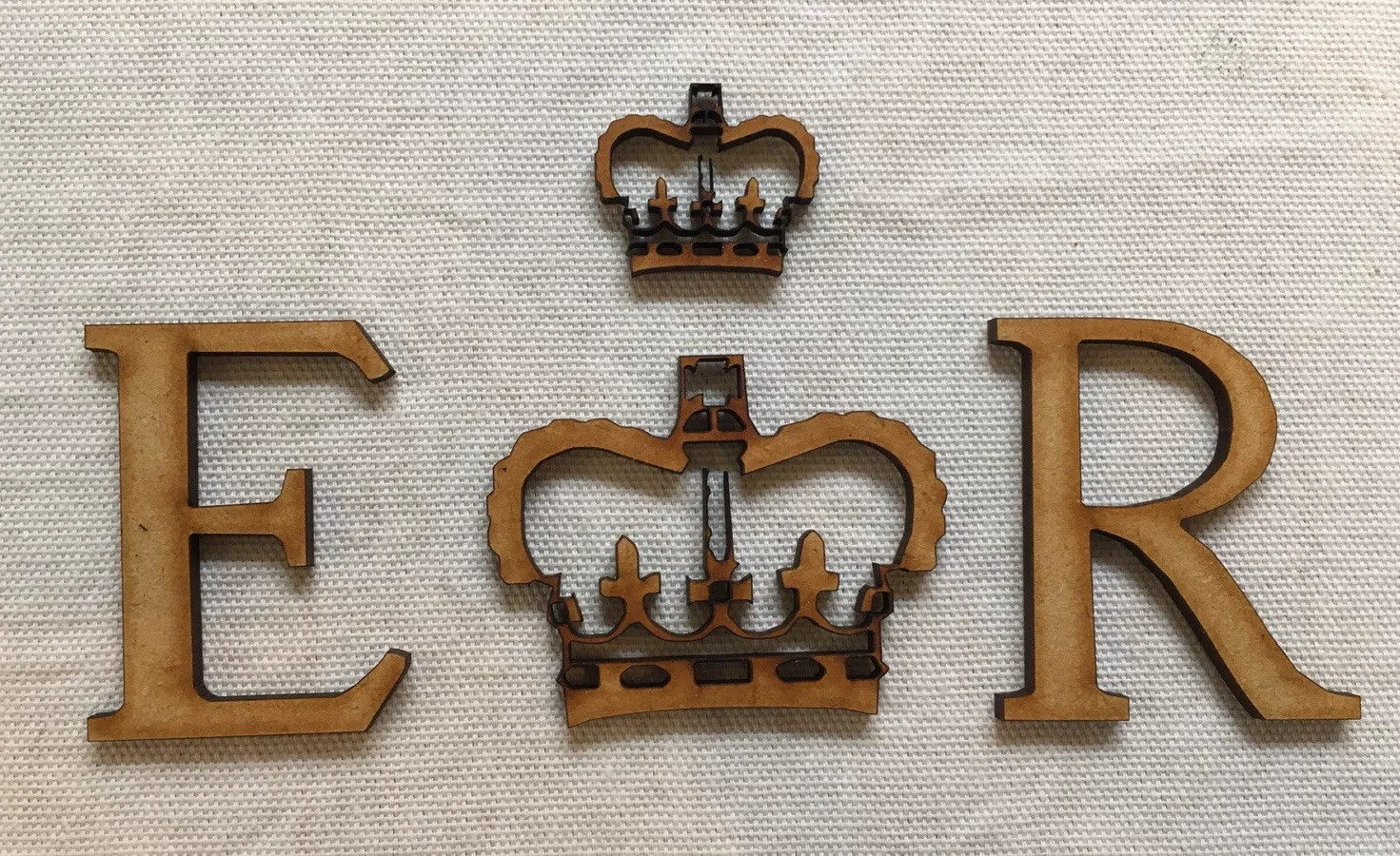 ER Letters and Crown for Royal Mail Post Box 3mm MDF Craft Blank Shape ...