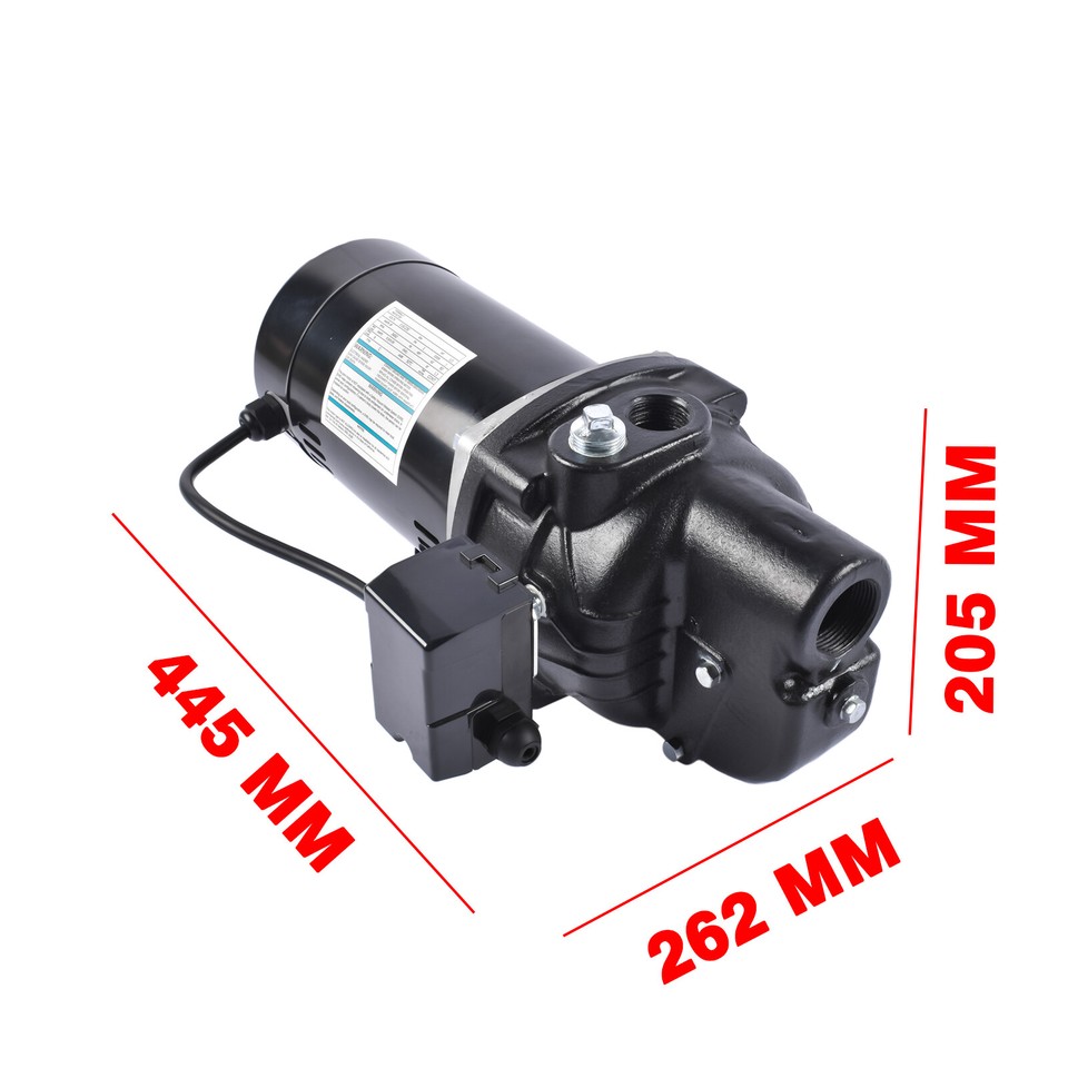 Heavy Duty Cast Iron Shallow Jet Well Pump - 1/2 HP Up to 375 Gallons ...