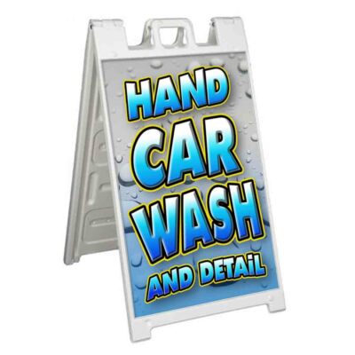 HAND CAR WASH DETAIL Signicade 24x36 A Frame Plastic Sidewalk Sign WAX ...