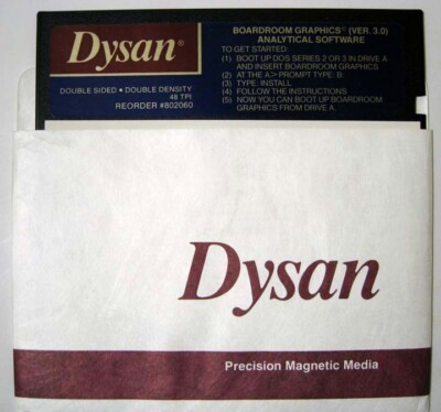 Dysan ® Boardroom Graphics 3.0 Analytical Software On One 5.25" Floppy ...