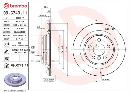 2x Brake Discs Pair Vented fits MINI COUNTRYMAN COOPER F60 1.5 Rear ...