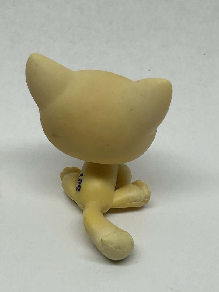 LPS #1005 Littlest Pet Shop Yellow Sitting Shorthair Cat + Lion's Mane ...