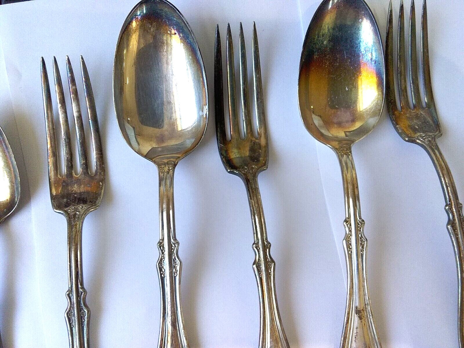 Lot. 12 Pieces R W Keystone Silverplate Flatware Serving Irving Pattern ...