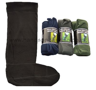 New Men’s Wellington Boot Socks Fleece Welly Liners Size 6-11 100% ...