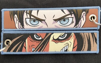 Attack On Titan Anime Embroidery Keychain Embroidered Jet Tag Eren ...