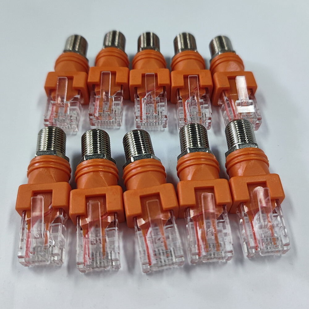 Coax Adapter F Female To RJ45 Male Coaxial Barrel Coupler Adapter Cable ...