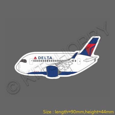 Airbus A350 Delta Air Lines Egg Plane Q Logo Sticker (Size 9cm x 4.4cm ...