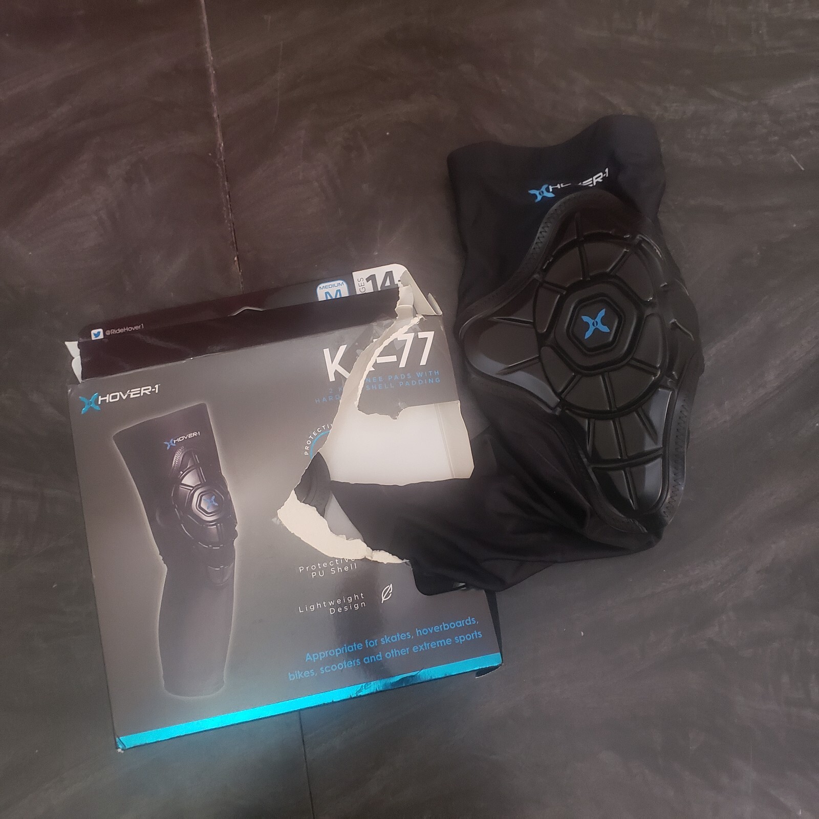 Hover 1 K-77 Knee Pads w/ Hard Shell Padding Protective Gear Size ...