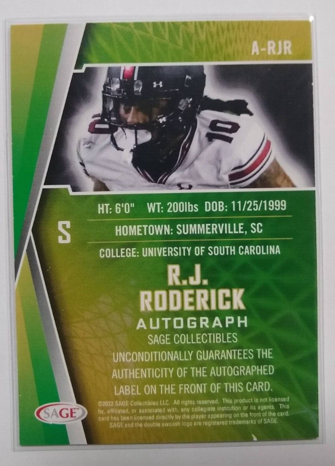 2022 Sage R.J. Roderick Auto #A-RJR | eBay