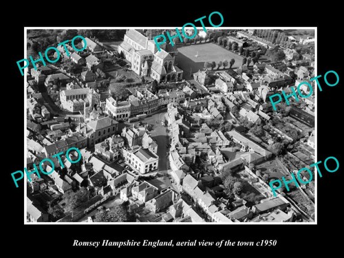 OLD 6 X 4 HISTORIC PHOTO OF ROMSEY HAMPSHIRE ENGLAND AERIAL VIEW OF ...