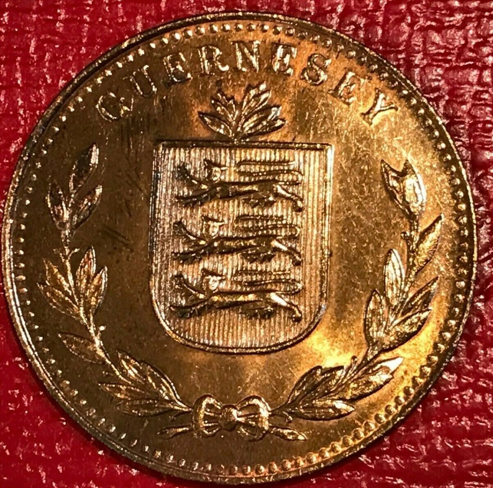 VERY RARE PROOF 1920 H GUERNSEY 8 DOUBLES COIN-DE302 | eBay
