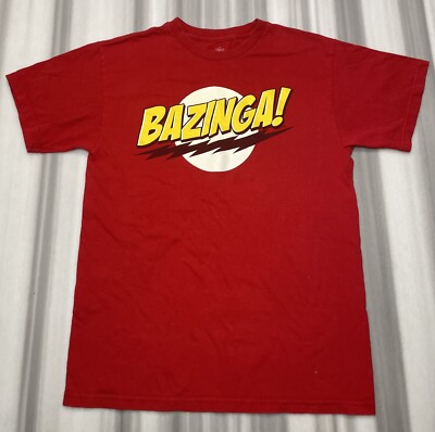 The Big Bang Theory Warner Bros Bazinga! Crew Neck Red T-Shirt Size M ...