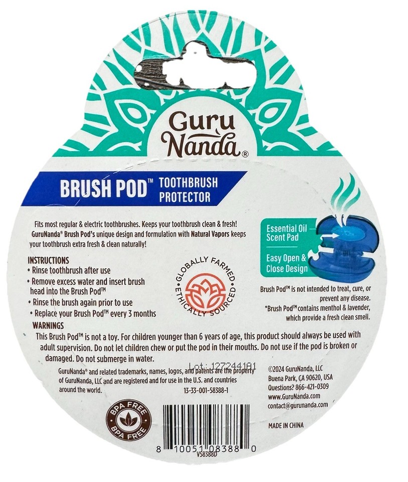New Guru Nanda Toothbrush Protector | Essential Oil Scent Pad ...