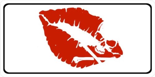 Red Lips With Skull Photo license Plate 29741588929| eBay