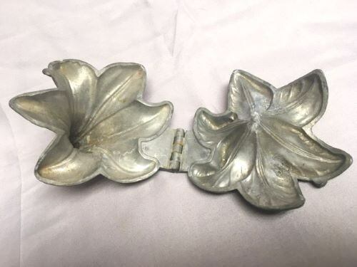 Antique Pewter Hinged LILY FLOWER #386 Ice Cream, Chocolate, Candy 3D ...