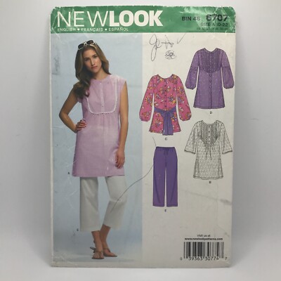 New Look 6707 Misses Sz 10-22 Blouse Tunic Capri Pants Sewing Pattern ...