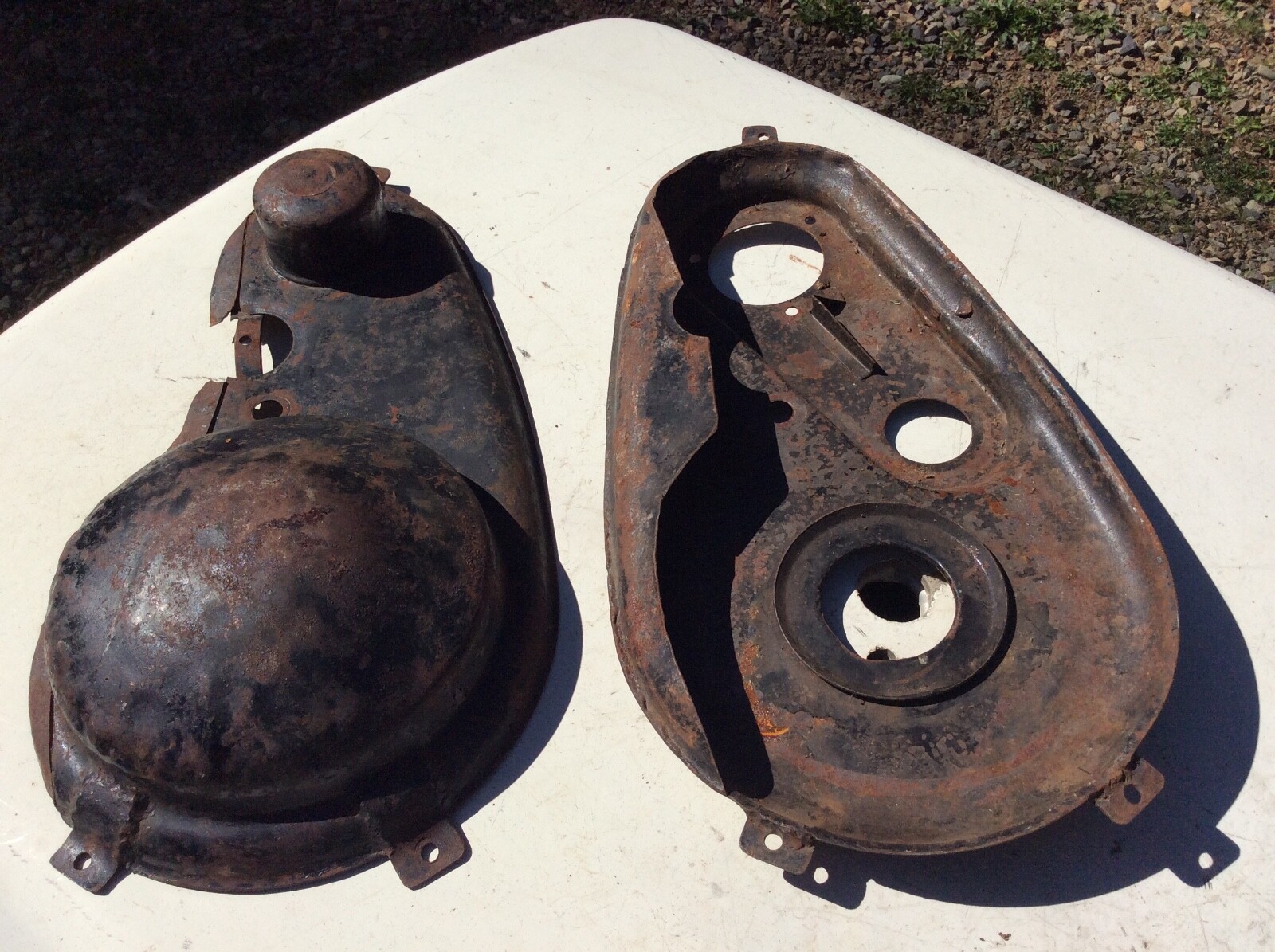 AJS MATCHLESS ENGINE INNER & OUTER PRIMARY CLUTCH CHAIN COVERS | eBay