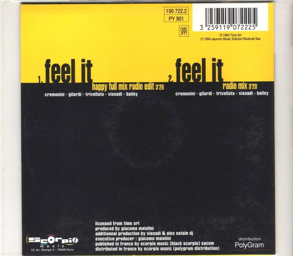 Carol Bailey - Feel It - CDS - 1994 - Eurodance 2TR cardsleeve Scorpio ...