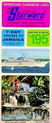 Vtg MS Starward Norwegian Caribbean Lines Cruise Ship Brochure Jamaica ...