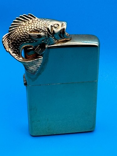Vintage 1997 3D Sculptured Bass Fish Gold Zippo Lighter NEW | eBay