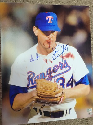 Nolan Ryan Bo Jackson Signed 16X20 Photo Bloody Lip Beckett Auto ...
