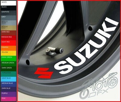 SUZUKI Inside Wheel Rim Stickers Decals - 20 Colors Available - x 4 or ...