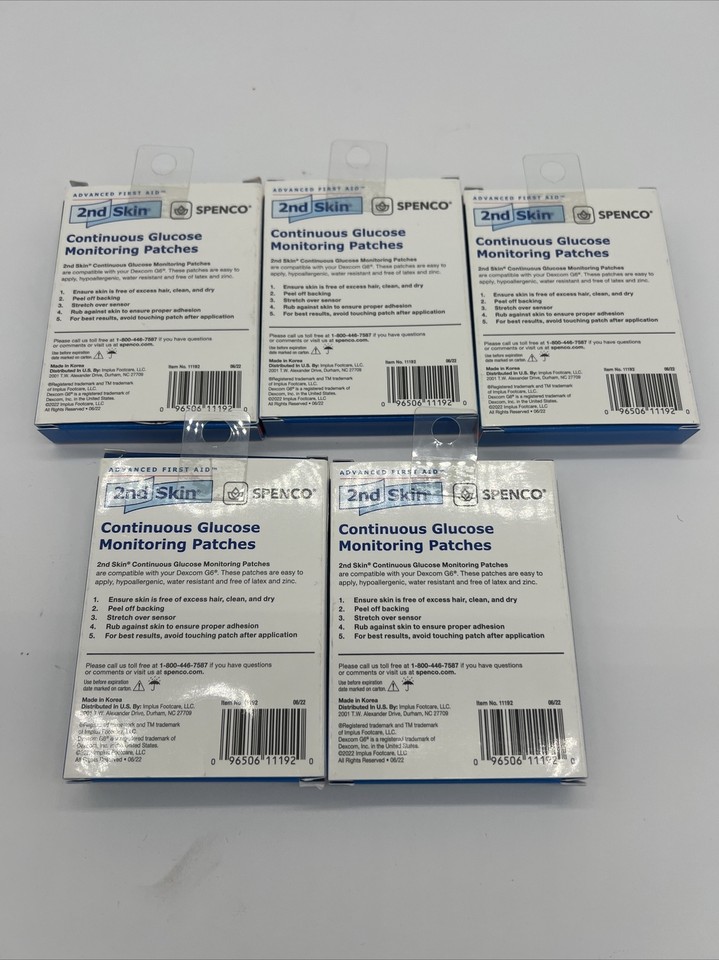 Lot of 5 (10-PK) 2nd Skin Continuous Glucose Monitoring Patch Dexcom G6 ...