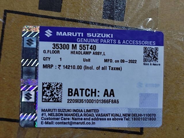 LH Headlight for Suzuki BALENO 3RD GEN - 35300M55T40 - Suzuki for sale ...
