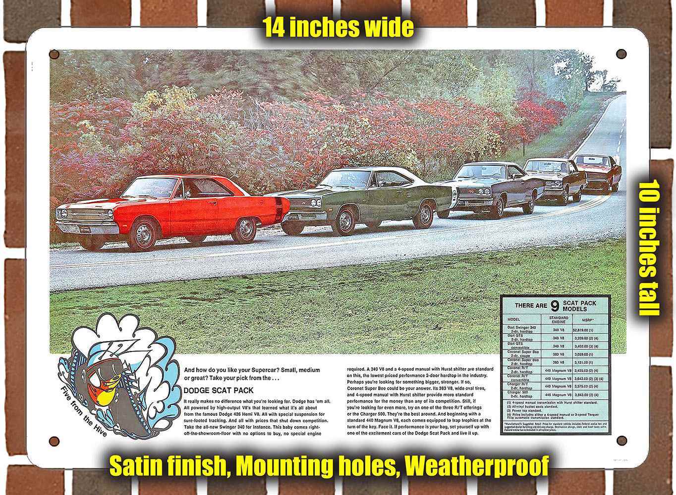 Metal Sign - 1969 Dodge Scat Pack- 10x14 inches | eBay