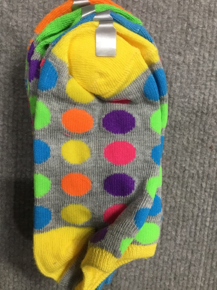 Faded Glory Baby Girl's Lightweight No Show ABS Socks 6 Pairs Size M ...