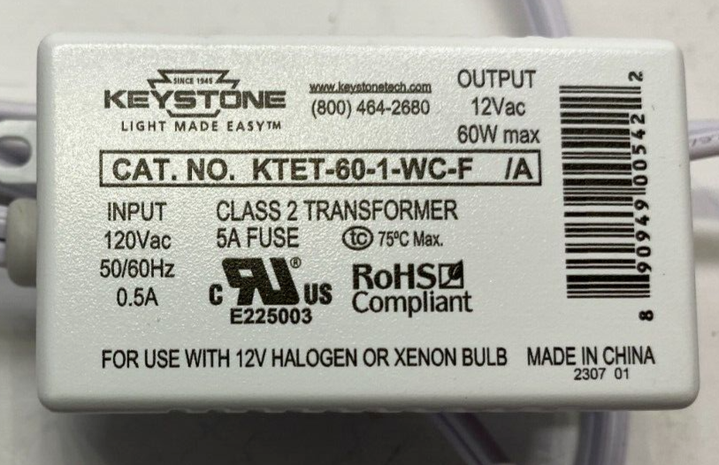 Keystone Ballasts 12 Volt Halogen Transformer Ballast Model Number for ...