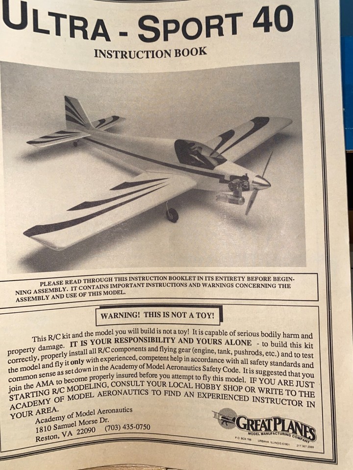 Great Planes Ultra Sport 40 RC Airplane Balsa Wood Kit complete | eBay